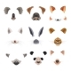Video Chat Effects Animal Faces Flat Icons, Vectors | GraphicRiver