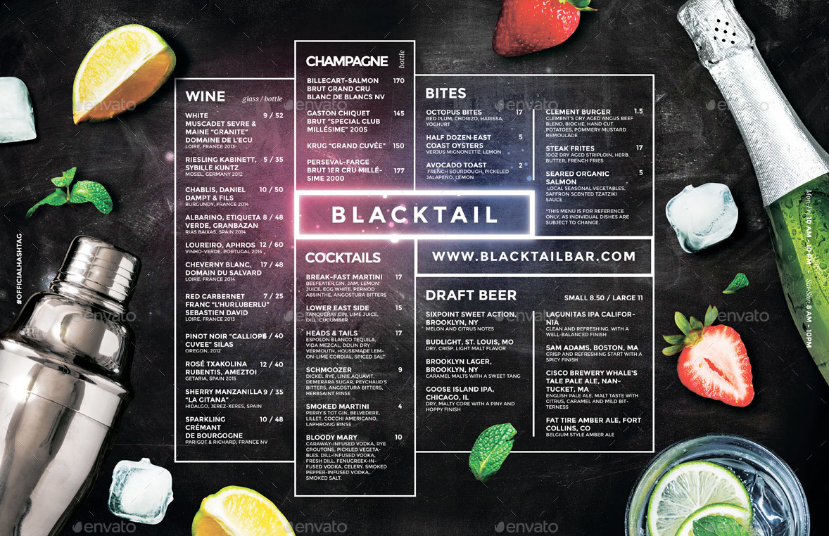 Cocktail Drinks Menu, Print Templates | GraphicRiver
