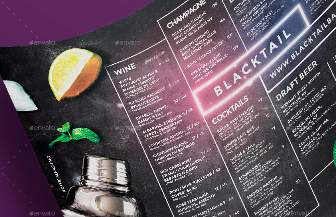 Cocktail Drinks Menu, Print Templates | GraphicRiver