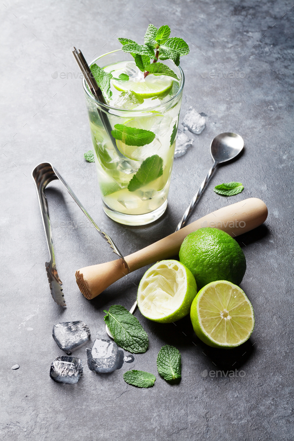 Mojito cocktail Stock Photo by karandaev | PhotoDune
