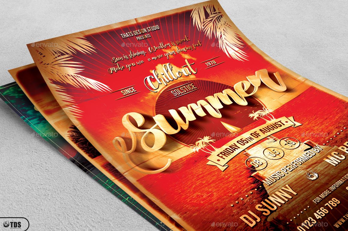 Summer Lounge Flyer Bundle, Print Templates | GraphicRiver