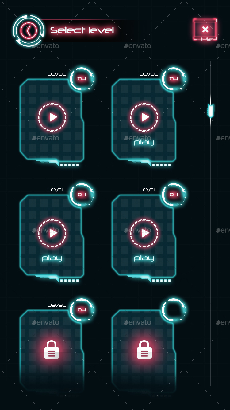 Simple Sci-Fi Game UI, Game Assets | GraphicRiver