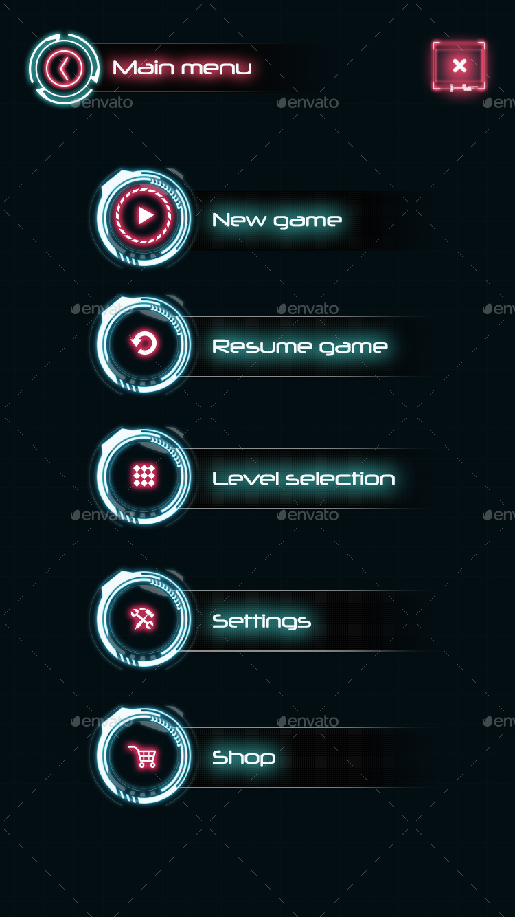 Simple Sci-Fi Game UI, Game Assets | GraphicRiver