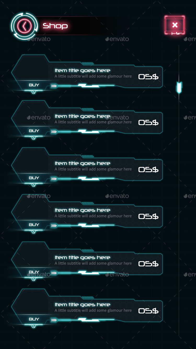 Simple Sci-Fi Game UI, Game Assets | GraphicRiver