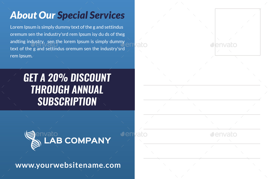 Medical Laboratory Postcard Template, Print Templates | GraphicRiver