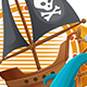 Pirate Ship Label, Vectors | GraphicRiver