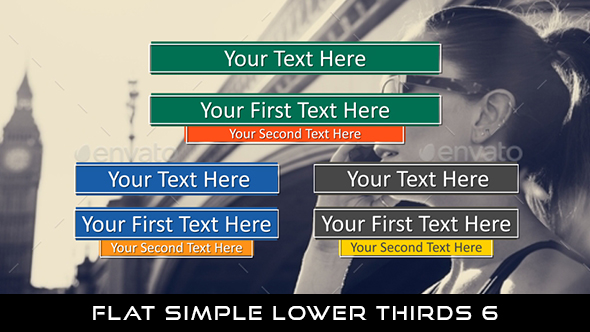Flat Simple Lower Thirds 6, Motion Graphics | VideoHive