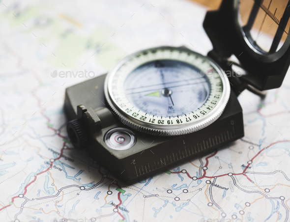 Closeup of compass on the map journey planning Stock Photo by Rawpixel