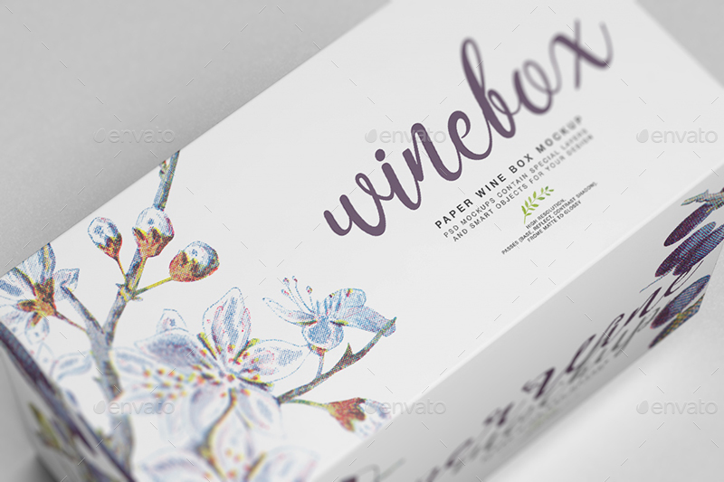 Paper Wine Box Mockup, Graphics | GraphicRiver