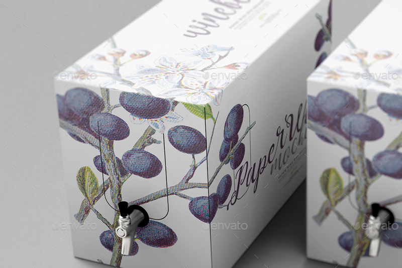 Paper Wine Box Mockup, Graphics | GraphicRiver