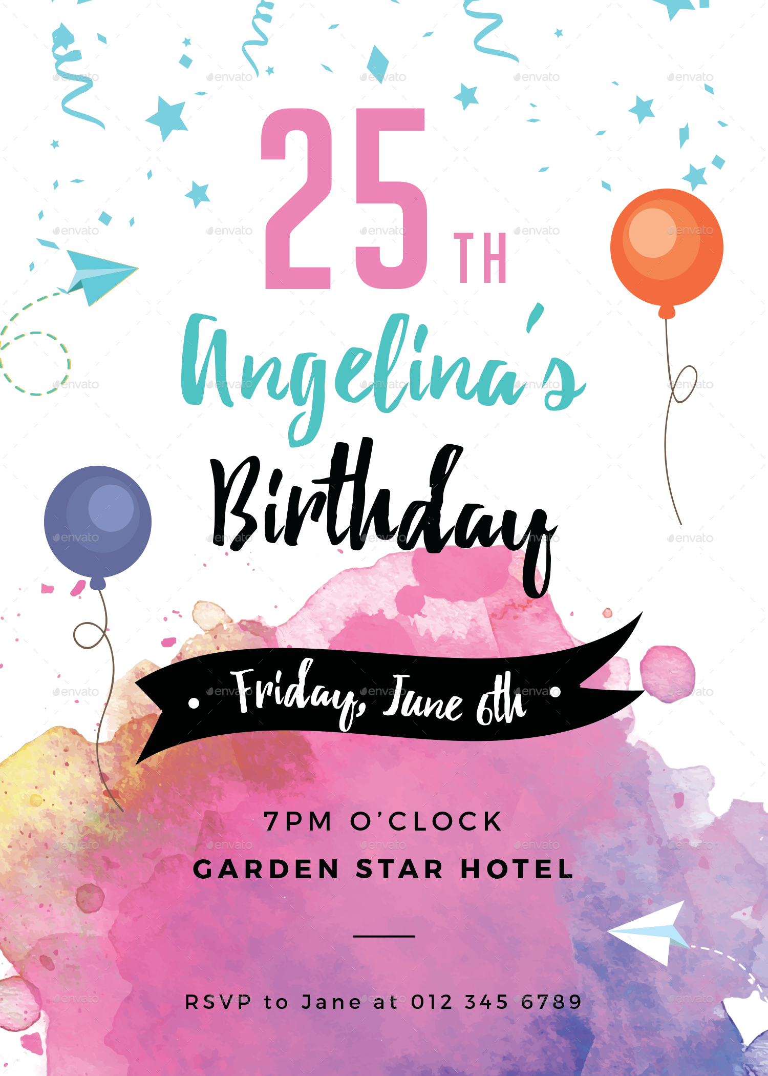 Birthday Invitation, Print Templates | GraphicRiver