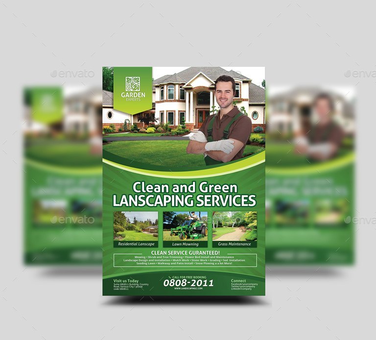 Landscape and Gardening Flyer, Print Templates | GraphicRiver