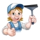 Cartoon Female Window Cleaner Character, Vectors | GraphicRiver
