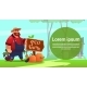 Farmer Cartoon Character Country Man Eco Farming, Vectors | GraphicRiver