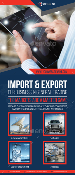 Trading Company Signage Banner Roll Up Template, Print Templates ...