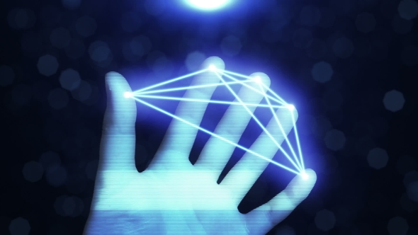 Abstract Animation of the Connection of the Fingers of the Hand, Motion ...