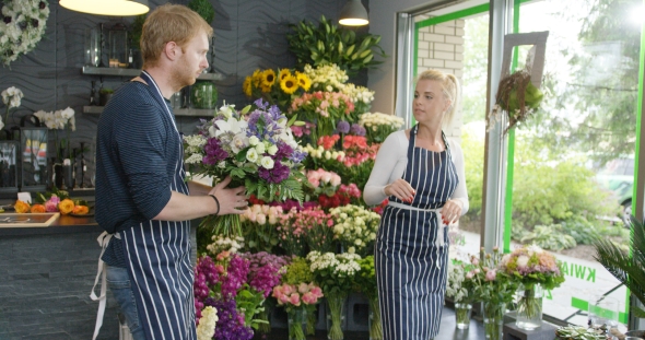 People Working in Floral Shop, Stock Footage | VideoHive