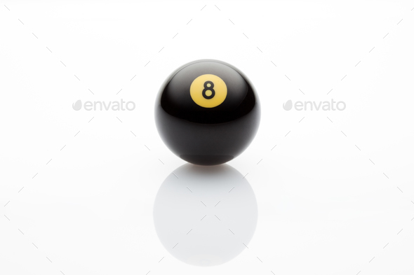 Product Shot Of Pool Black Ball On White Background Stock Photo by ...