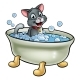 Cartoon Cat Washing in the Bath, Vectors | GraphicRiver