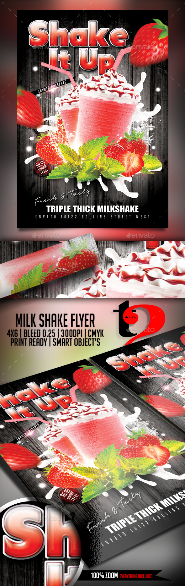 Milk Shake Flyer Template by Take2Design | GraphicRiver