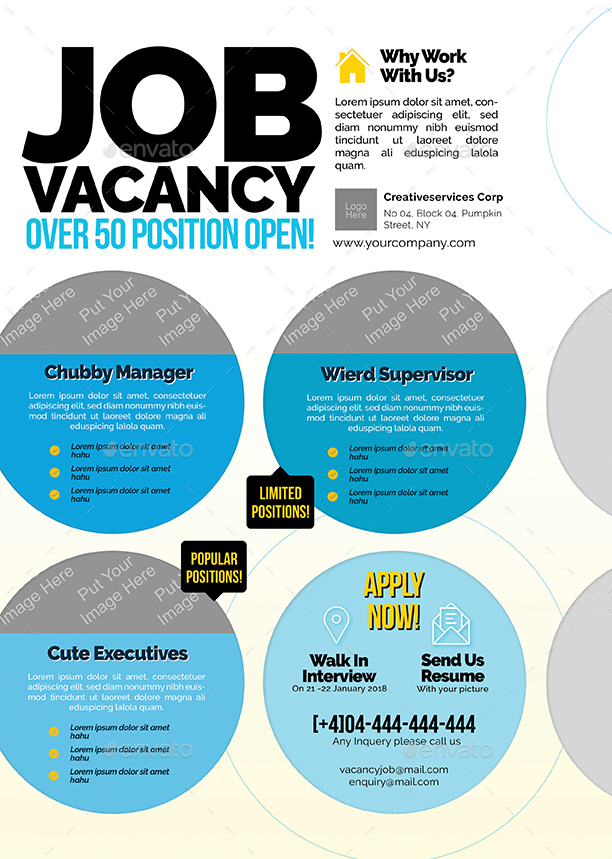 Job Vacancy Flyer, Print Templates | GraphicRiver