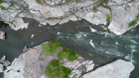 Aerial Footage. Fly Over River Rapids on Rocks, Stock Footage | VideoHive