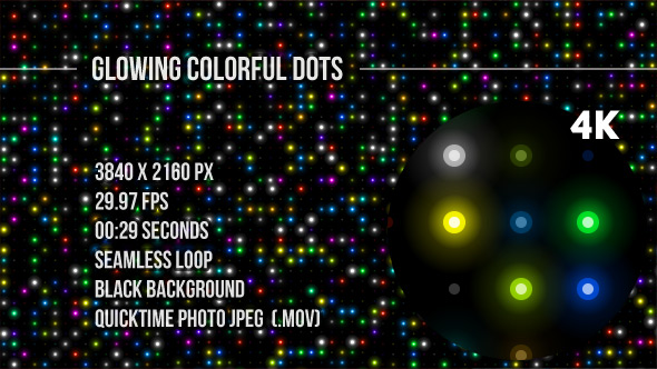 Glowing Colorful Animated Dots, Motion Graphics | VideoHive
