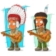 Cartoon Indian Chief and Boy Character Vector Set, Vectors | GraphicRiver