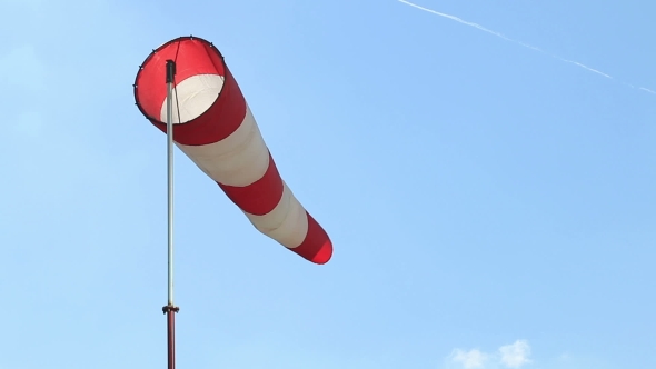 Cone-wind Indicator Against a Blue Sky, Stock Footage | VideoHive