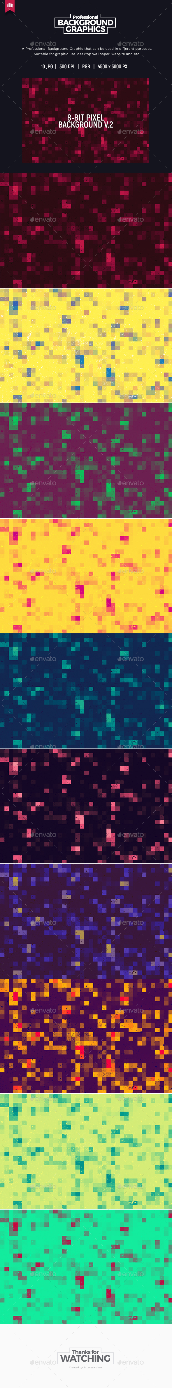 8-Bit Pixel Background V.2 by IntenseArtisan | GraphicRiver