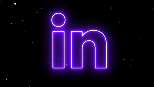 Neon Linkedin Social Media Icon, Motion Graphics | VideoHive