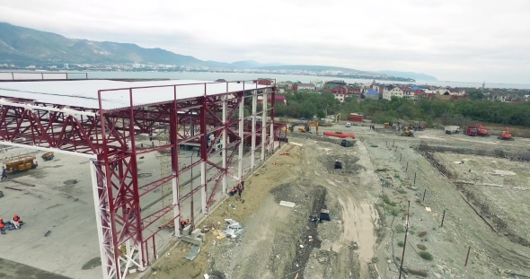 Aerial View of Construction Site, Stock Footage | VideoHive