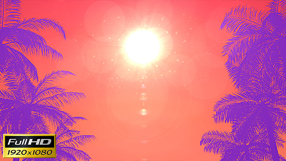 Summer Palms Loop Background, Motion Graphics | VideoHive