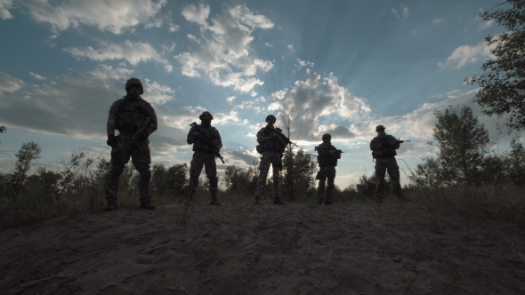 Military Troop in a Row, Stock Footage | VideoHive