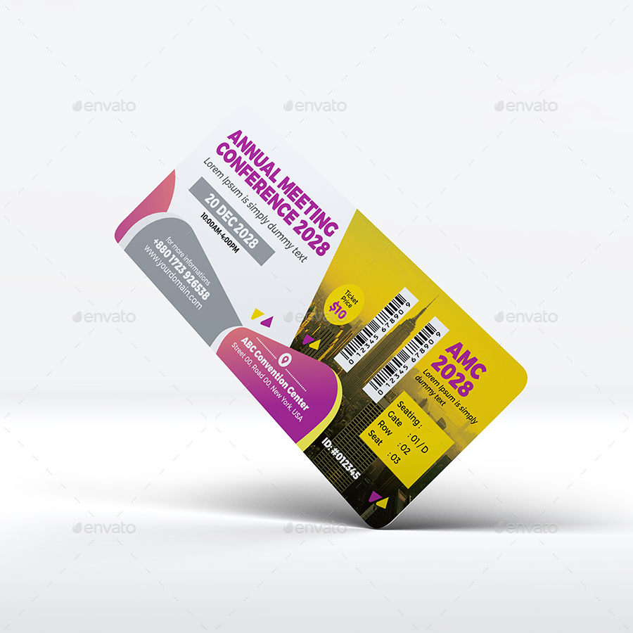 Event Summit Conference or Event Ticket Template, Print Templates ...