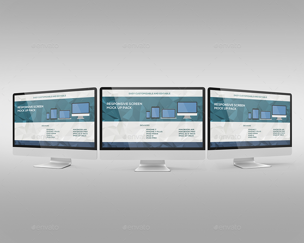 Responsive Screen Mockup Pack, Graphics | GraphicRiver