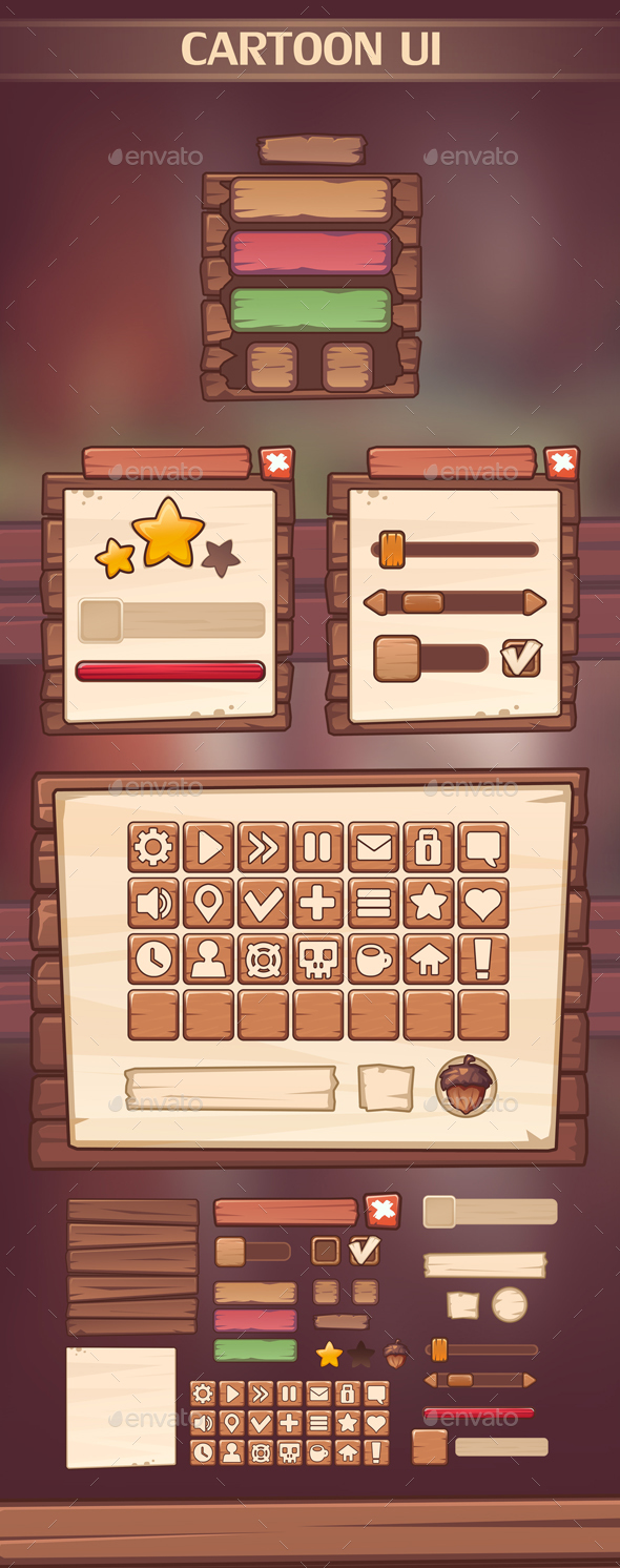 Cartoon UI by REXARD | GraphicRiver