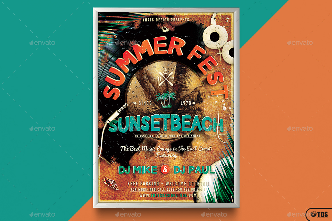 Summer Fest Flyer Template V1 by lou606 | GraphicRiver
