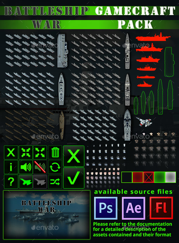 Battleship War - Game Assets by codethislab | GraphicRiver