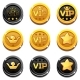 Cartoon Vip and Crown Coins, Vectors | GraphicRiver