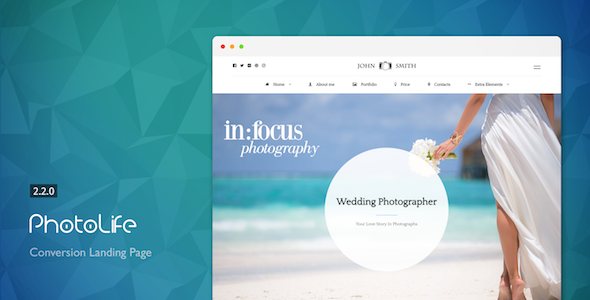 PhotoLife - Landing Page For Photographers with Page Builder by Number_One