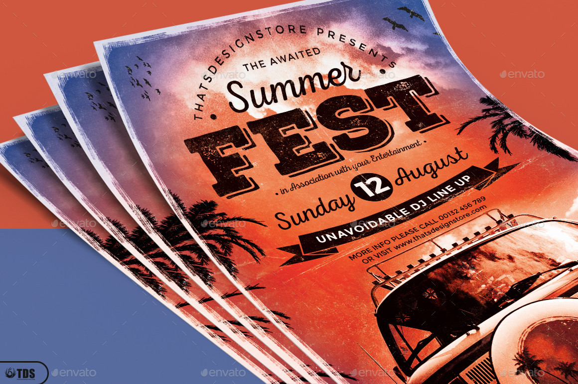 Summer Fest Flyer Template V2 by lou606 | GraphicRiver