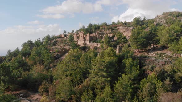 Ruins of ancient city walls. Old antique city Syedra, Turkey., Stock ...