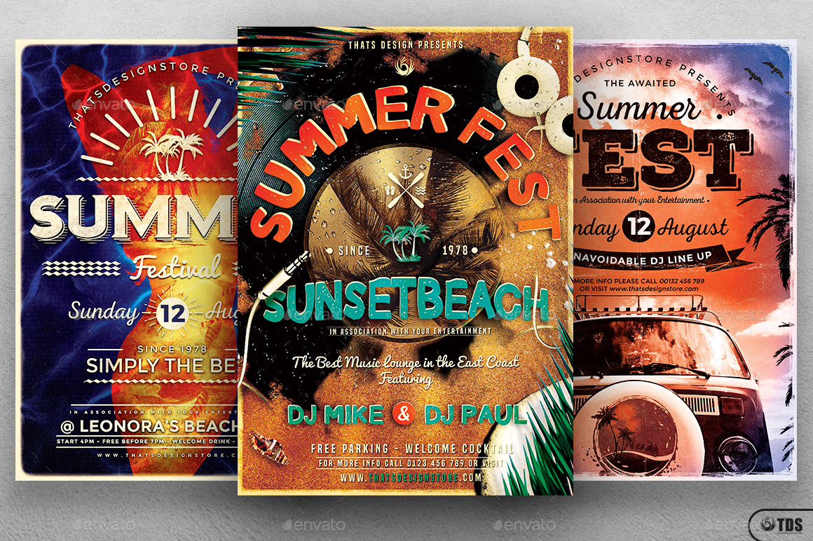 Summer Fest Flyer Bundle by lou606 | GraphicRiver