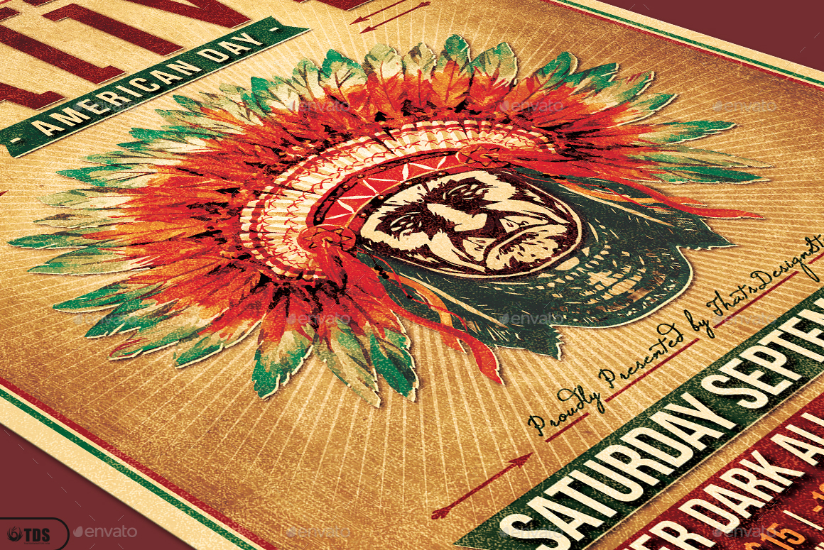Native American Day Flyer Template by lou606 | GraphicRiver