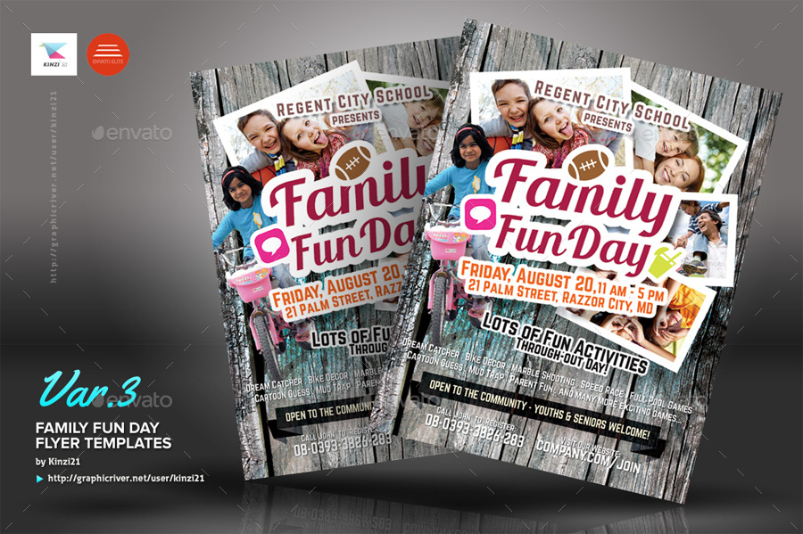 Family Fun Day Flyers, Print Templates | GraphicRiver