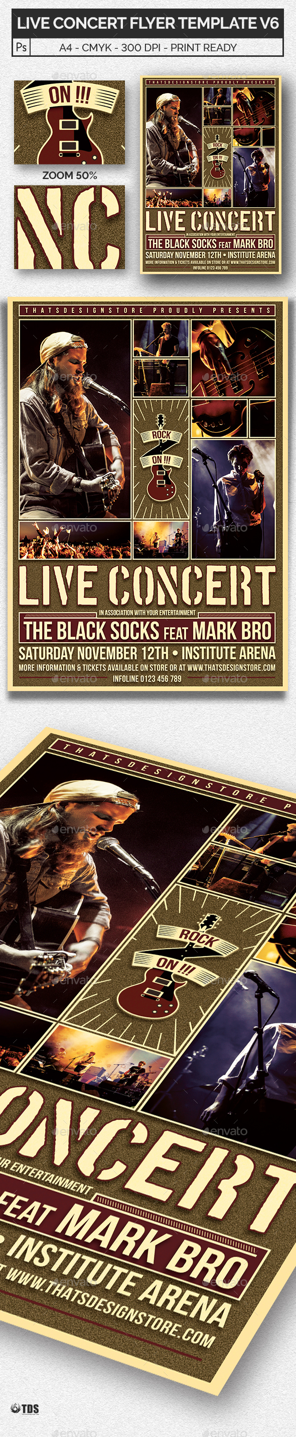 Live Concert Flyer Template V6 by lou606 | GraphicRiver