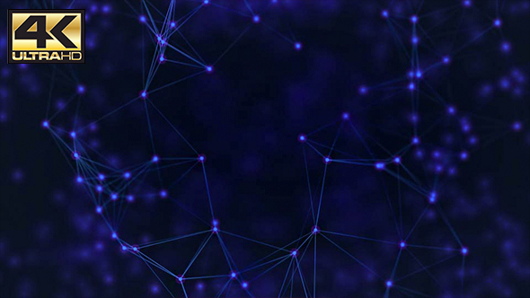 Abstract Dark Blue Digital Internet Social Network Background 4K ...