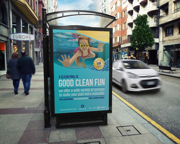 Swimming Pool Cleaning Service Advertising Bundle, Print Templates