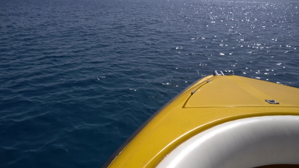 Boat Floating on Calm Blue Sea, Stock Footage | VideoHive